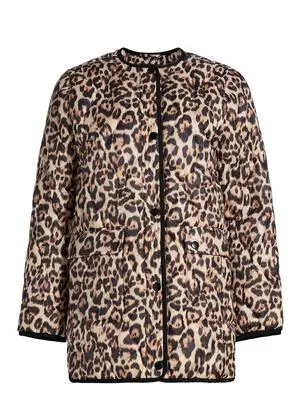 IF ONLY STUDIO Leopard-print Quilted Jacket