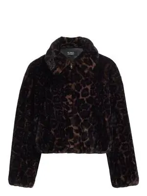 IF ONLY STUDIO Leopard Print Short Faux-fur Coat