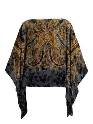 Etro Paisley Draped Poncho - Multi