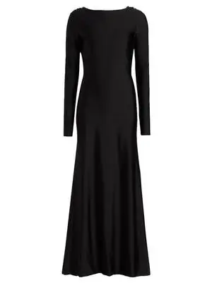 MARIANDREE GAITAN Naomi Draped Cowl-back Floor-length Gown - Black
