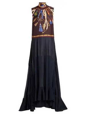 ETRO Strap Print Silk Gown