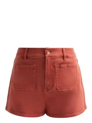 Veronica Beard Elijah High-rise Denim Shorts - Rust