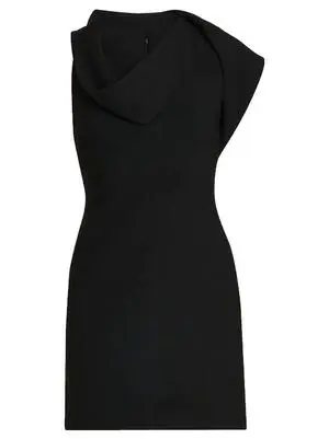 FERRAGAMO Draped Stretch Twill Minidress - Nero