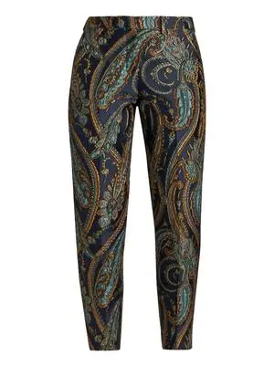 Etro Satin Paisley Tapered Trousers - Multi