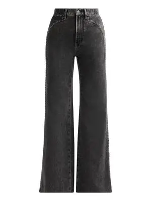 VERONICA BEARD Grant Rhinestone High-rise Wide-leg Jeans