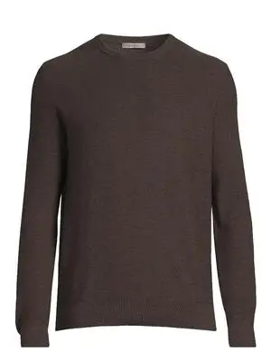 Corneliani Birdseye Wool Crewneck Sweater - Brown