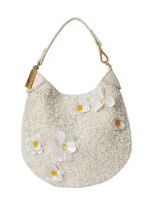 Polo Ralph Lauren Polo Id Floral Beaded Top Handle Bag - Frosting