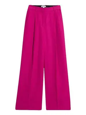 ARGENT Pleated Twill High-rise Trousers - Fuchsia