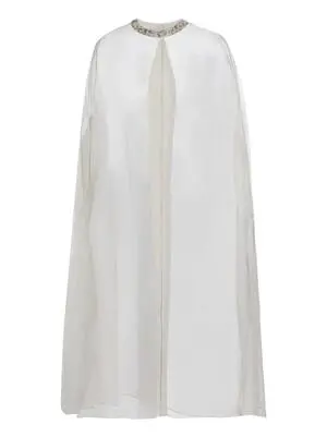 CAROLYN ROWAN ACCESSORIES Embellished-trim Silk Cape - Silver