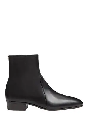 Valentino Garavani Pat Ankle Boots In Kidskin - Black
