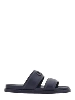 FERRAGAMO Saint Barth Double-strap Sandals Navy