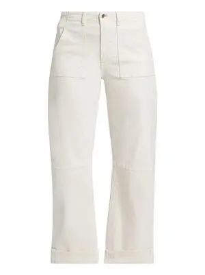 LE JEAN Utility Folded-cuff Barrel-leg Jeans Bone