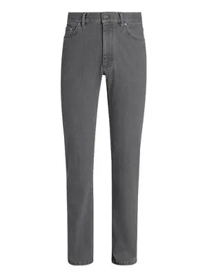 Zegna Washed Stretch Cotton Roccia Jeans Grey