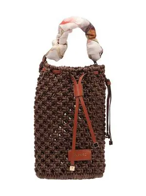 Farm Rio Macramé Bucket Bag - Walnut
