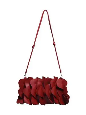Farm Rio Leather Flower Clutch Bag - Red