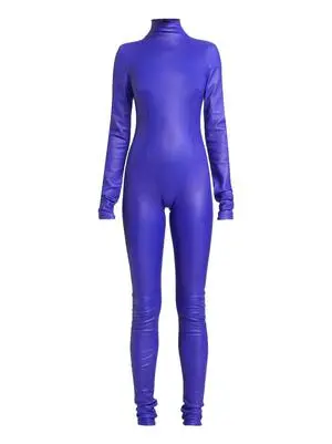LAQUAN SMITH Leather Mock Turtleneck Catsuit