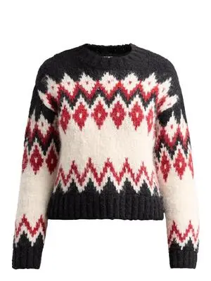 Veronica Beard Jessalyn Fair Isle-inspired Crewneck Sweater - Dove Multi