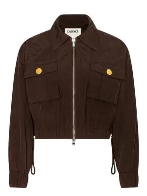 L'Agence Kade Cargo Pocket Windbreaker Jacket - Dark Java