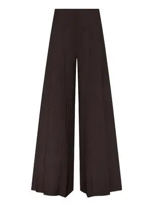 L'Agence Nova Pleated Wide-leg Pants - Dark Java