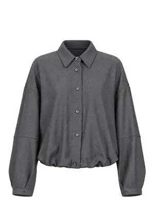 CALLAS MILANO Niki Lantern Sleeve Shirt Jacket - Grey Melange