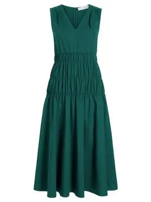 Proenza Schouler White Label Loren Smocked Poplin Midi-dress - Spruce