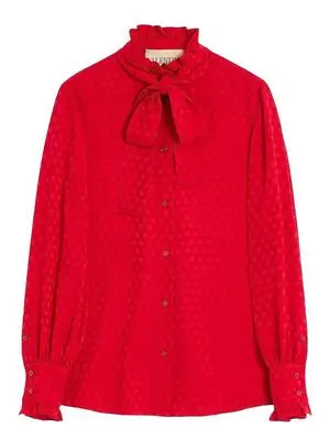 Valentino Garavani Crepe De Chine Shirt With Cour De Coeur Print - Paris