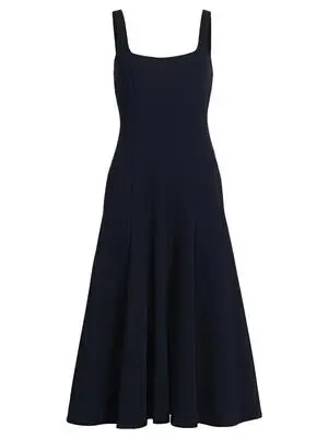 Vince Square Neck Seamed Midi-dress Eclipse