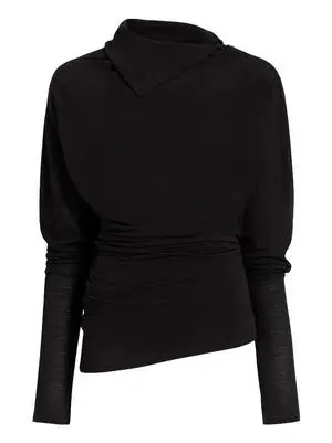 Proenza Schouler Golda Gauzy Jersey Top - Black