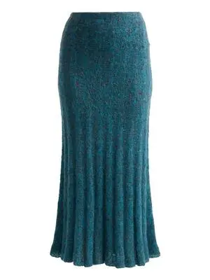 Proenza Schouler Joelle Looped Mohair-blend Midi Skirt - Blue Multi