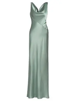 Amsale Satin Cowlneck Gown - Jade
