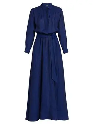 KITON Linen Tie-waist Shirtdress