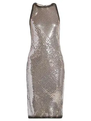 Attico Sequined Knee-length Dress - Silver