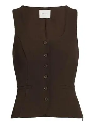 REFORMATION Delanie Square Neck Sleeveless Top - Mole
