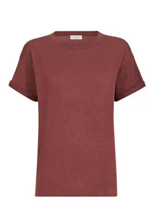BRUNELLO CUCINELLI Sparkling Cashmere And Silk Lightweight Knit T-shirt