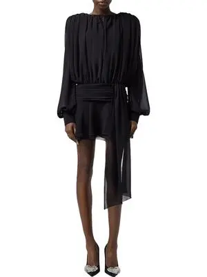 Giuseppe Di Morabito Act Ii: The Fall Of Icarus Silk Blouson Minidress - Black