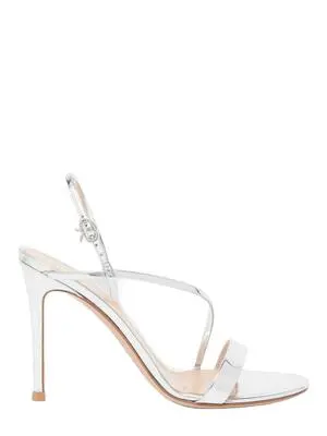 GIANVITO ROSSI 95mm Patent Leather Stiletto Sandals - Silver