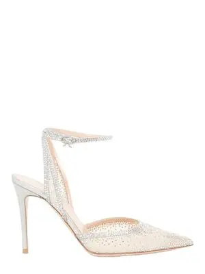 GIANVITO ROSSI Burma 95mm Embellished Sheer Organza Pumps - Silver