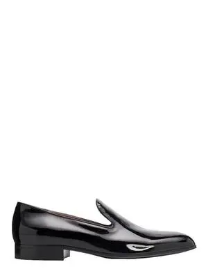 GIANVITO ROSSI Jean Vernice Patent Leather Loafers - Black
