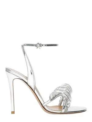 GIANVITO ROSSI 105mm Sculptural Leather Sandals - Silver