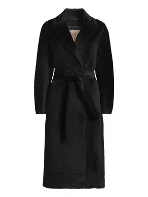 Cinzia Rocca Pressed Alpaca-blend Wrap Jacket - Midnight