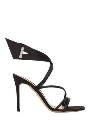 GIANVITO ROSSI 95mm Crystal-embellished Satin Sandals - Black