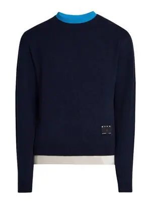 MARNI Contrast Trim Cashmere Crewneck Sweater