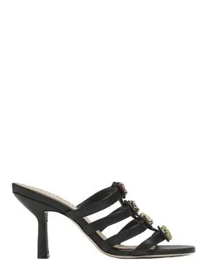 Cinq À Sept Emmy Crystal-embellished Strappy Leather Sandals Black