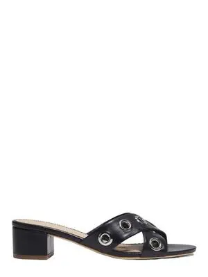 Cinq À Sept Maya Crisscross Grommet Leather Sandals - Navy