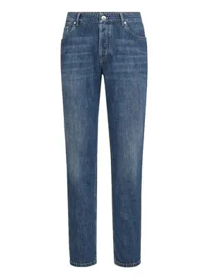 Brunello Cucinelli Lightweight Denim Traditional Fit Five-pocket Jeans - Medium Denim
