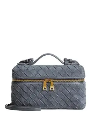 Bottega Veneta Bang Bang Intrecciato Suede Vanity Case - Cloudy