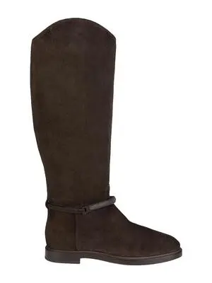 Brunello Cucinelli Monili-beaded Suede Riding Boots Pepper
