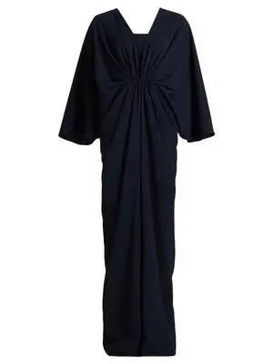Amsale Draped Twist Jersey Gown - Navy