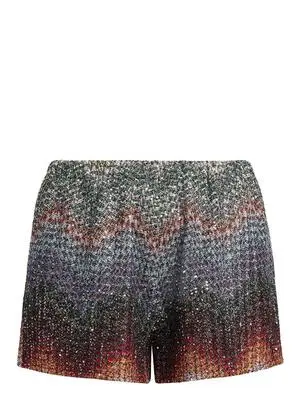Missoni Meander-chevron Wefted-loom Shorts - Dark Multi