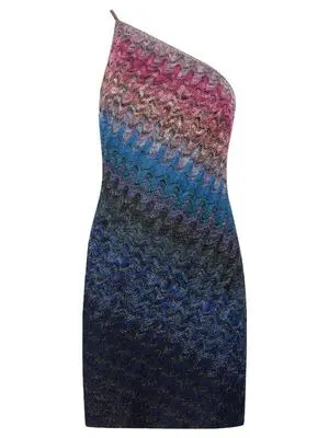 MISSONI Dyed Woven One-shoulder Mini Dress